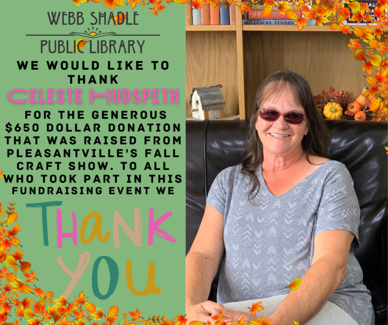 THANK YOU, CELESTE – Webb Shadle Public Library